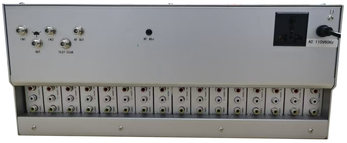 16 in 1 analog CATV modulator, 4U chassis, fixed channels